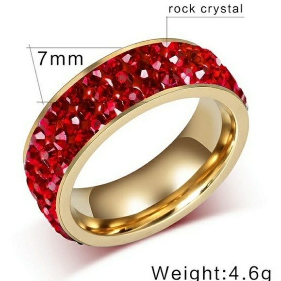 Jewelry | Goldplated Red Crystal Ring | Poshmark